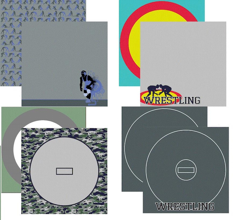 Wrestling Scrapbook Papers Stickers Set Kit 12x12 | Sports Boys Girls ...
