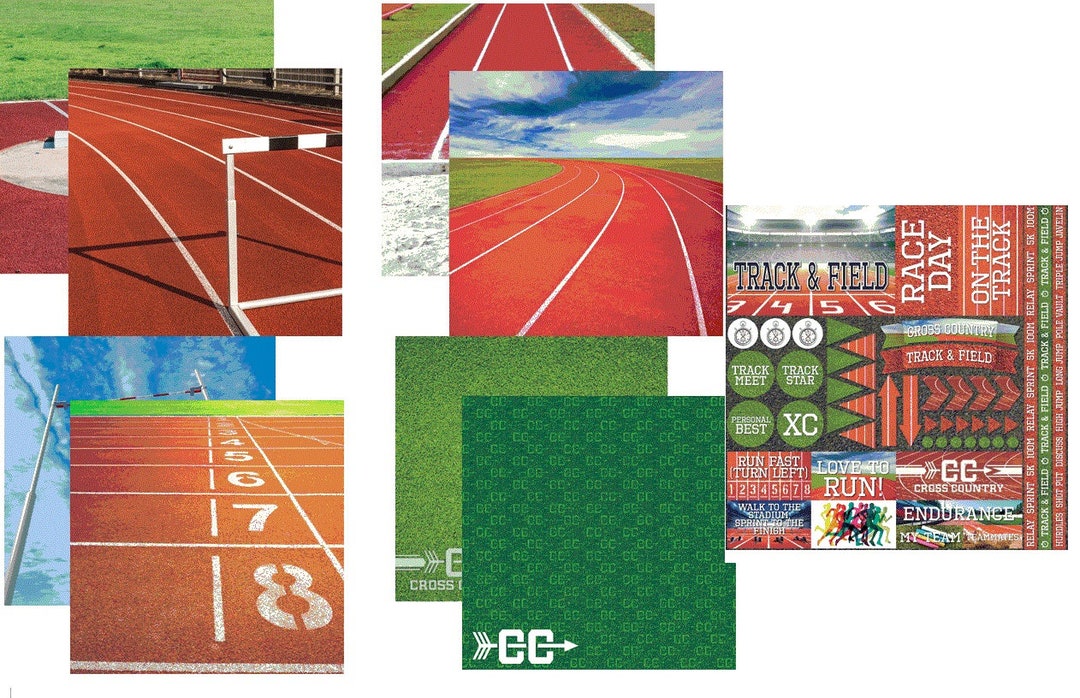 Track and Field Scrapbook Papers and Stickers 5k Race - Etsy