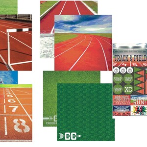 Track and Field Scrapbook Papers and Stickers 5k Race - Etsy