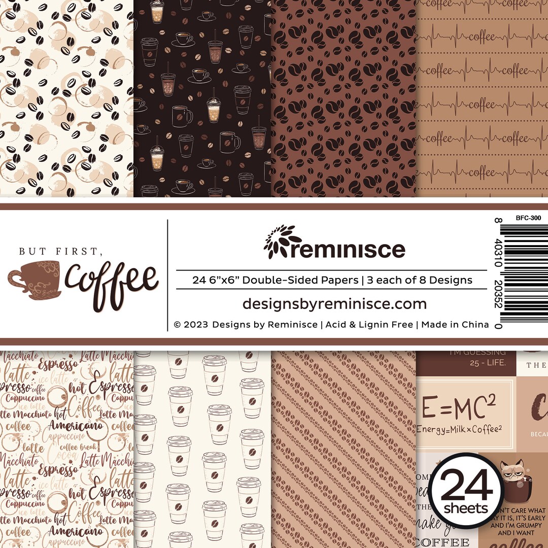 But First Coffee 6x6 Scrapbook Paper Pad 24 Sheets Reminisce Coffee ...