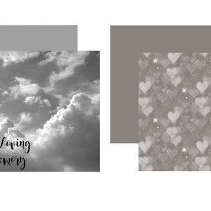 In Loving Memory Scrapbook Papers Gray Clouds Hearts Bokeh Always in My ...