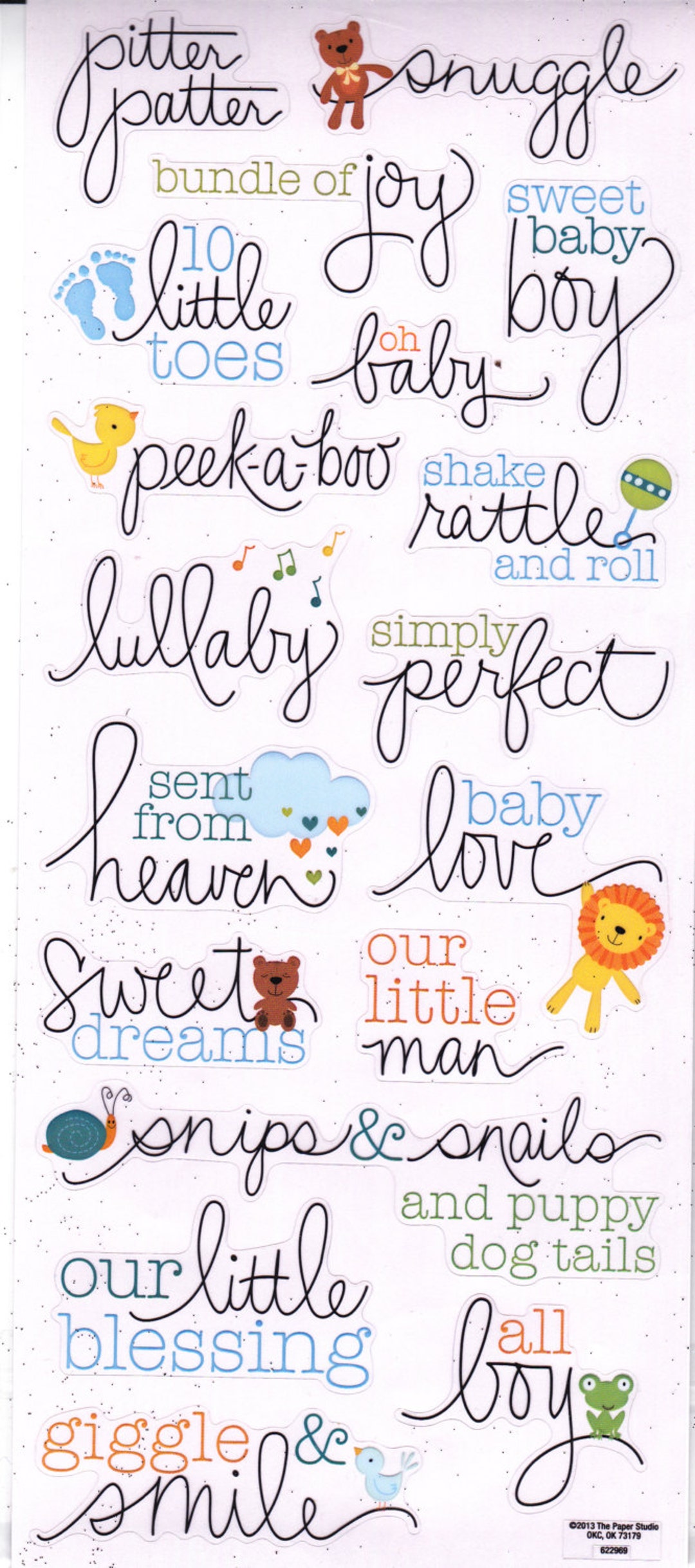 Stickabilities Stickers Sheet Handwriting Baby Words CHOOSE Style - Etsy