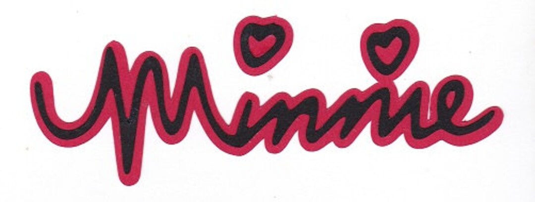 Minnie Mouse Autograph Title Paper Piecing Die Cut | Scrapbooking ...
