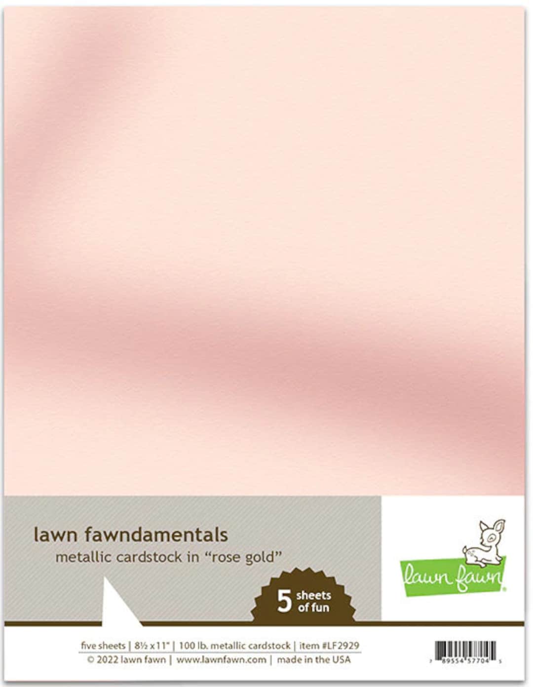 Metallic Rose Gold Cardstock 8.5x11 100 Pound Lawn Fawn Pink Foil Rose ...
