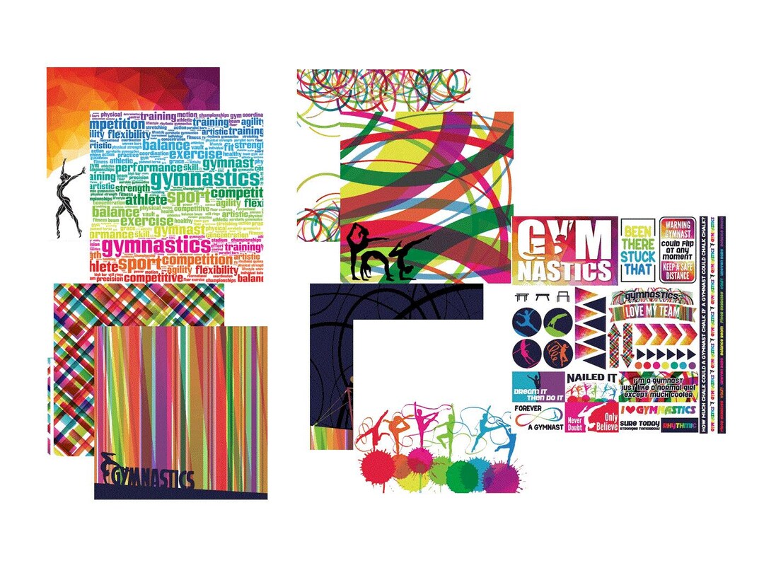 Gymnastics Dance Scrapbook Papers 12x12 Scrapbook Kit Set Gymnastic ...