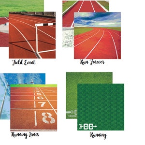 Track and Field Scrapbook Papers and Stickers 5k Race - Etsy