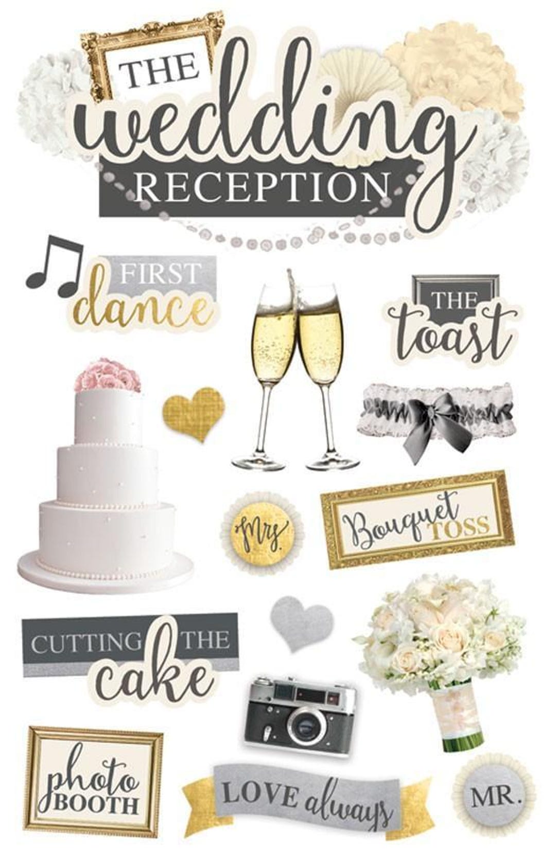 Wedding Reception Stickers Wedding Stickers 3d Dimensional Wedding ...