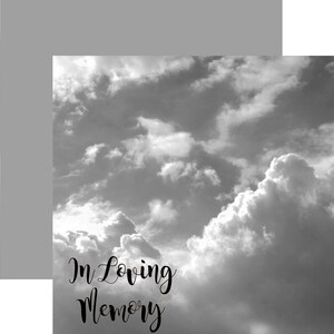 In Loving Memory Scrapbook Papers Gray Clouds Hearts Bokeh Always in My ...