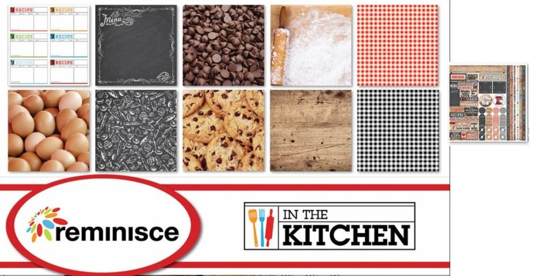 Baking, Cooking Kitchen Scrapbook Papers Kit | Reminisce in the Kitchen ...