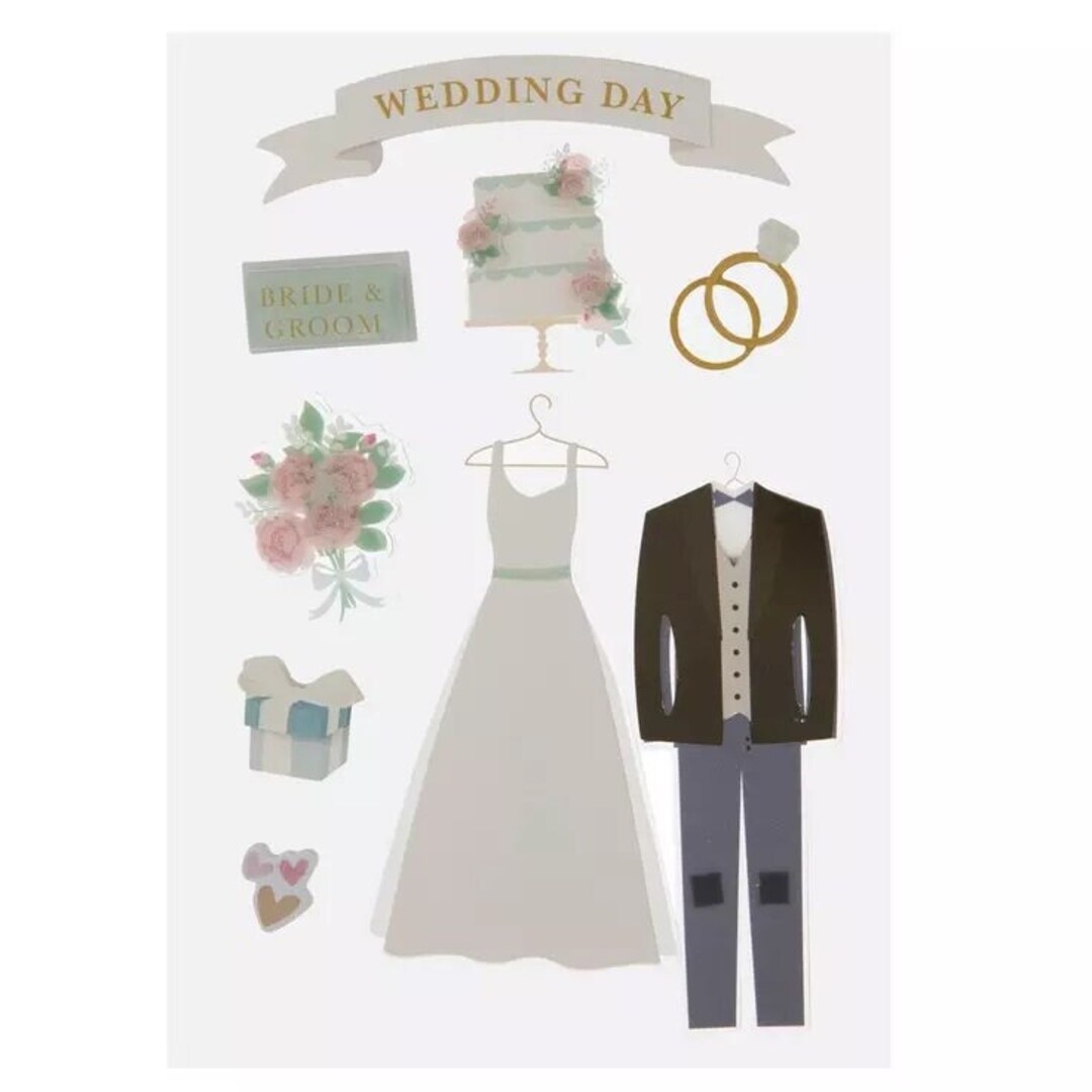 Wedding Day Bride and Groom Stickers Wedding Stickers Wedding Ring ...