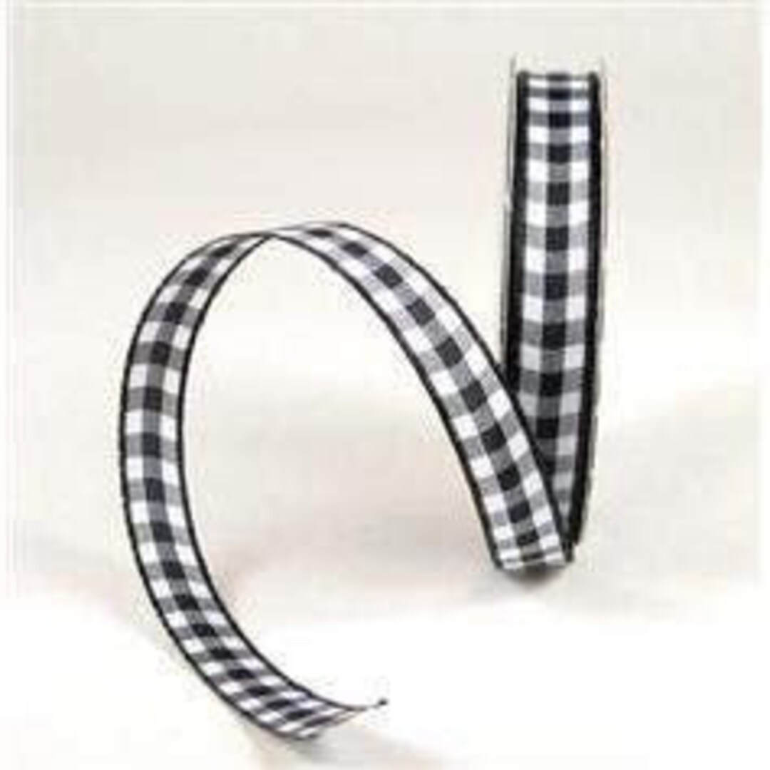 Buffalo Plaid Ribbon Buffalo Check Ribbon Black White Gingham Ribbon ...