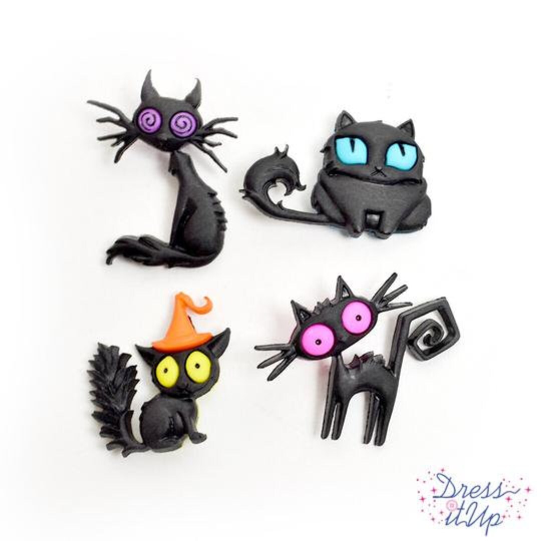 Creeped Out Cats Halloween Buttons Halloween Cat Buttons - Etsy
