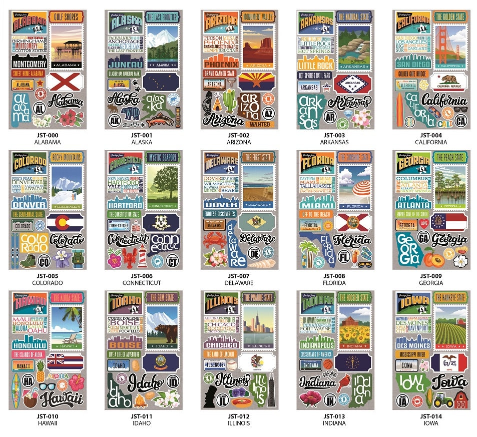 State Stickers Travel Stickers State Travel United States - Etsy