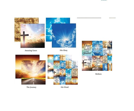 Devoted/Faith Religious Scrapbook Papers Individual or Set | Etsy