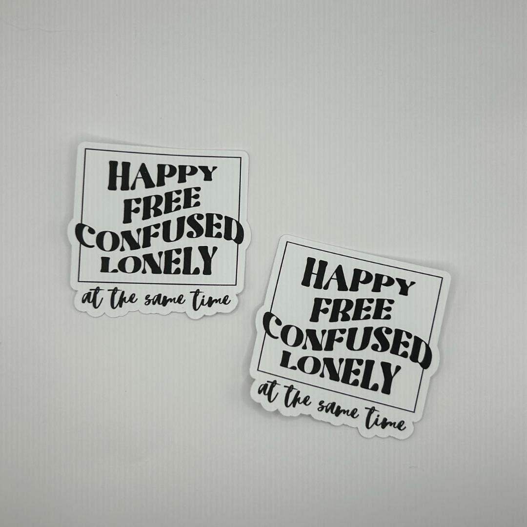 Happy Free Confused Lonely Sticker - Etsy