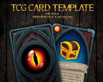 Fantasy TCG Card Template | Dnd RPG Trading Cards | PNG and Vector - Etsy