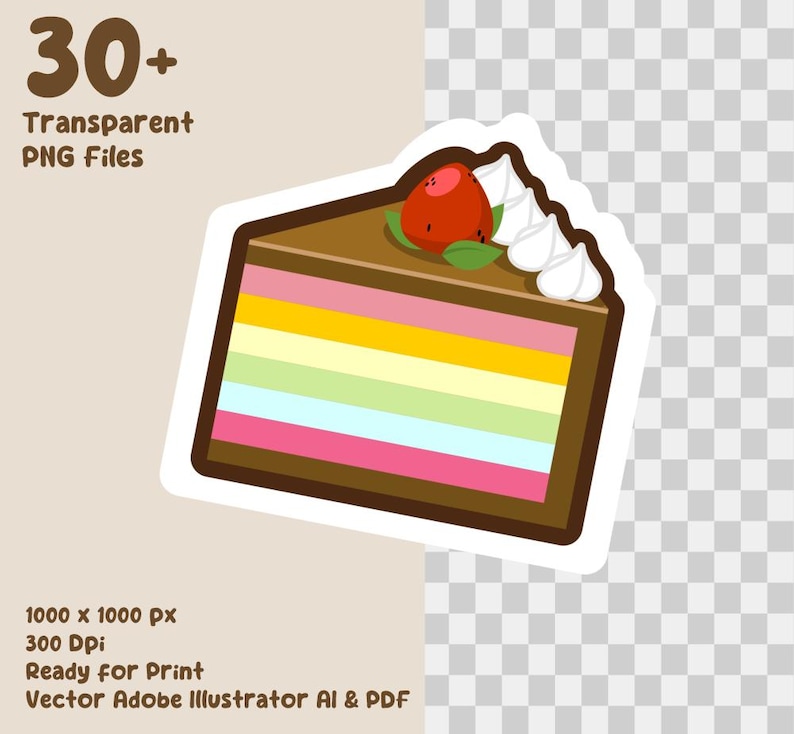 Pegatinas de pastel kawaii: pegatinas coloridas para tu planificador de ...