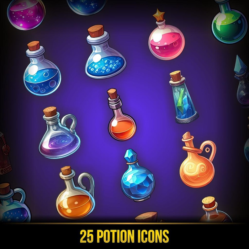 163 Fantasy RPG Game Inventory Icon Pack Vol. 8 | 512px | PNG Files - Etsy