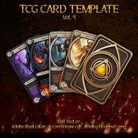 Blank TCG Trading Card Template Transparent Background Png File Set of ...