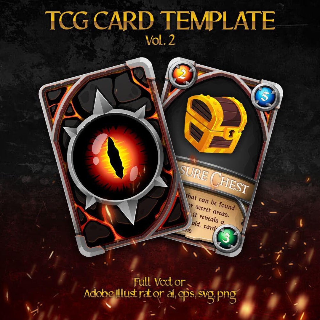 Fantasy TCG Card Template | Dnd RPG Trading Card | PNG and Vector Files - Etsy