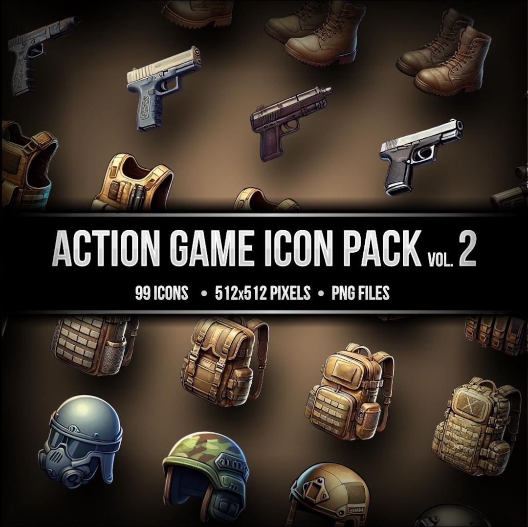 99 Action Military Game Inventory Icon Pack Vol. 2 | 512px | PNG Files ...