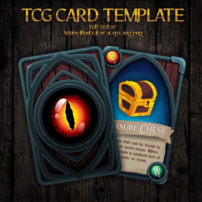 Fantasy TCG Card Template | Dnd RPG Trading Cards | PNG and Vector - Etsy