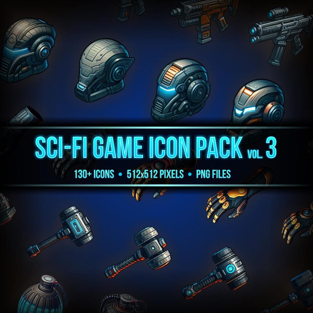 136 Sci-fi Game Inventory Icon Pack Vol. 3 | 512px | PNG Files - Etsy