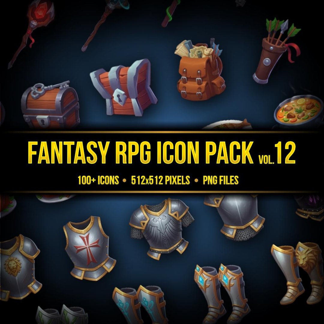 100+ Fantasy RPG Game Inventory Icons | 512px | Transparent PNG - Etsy