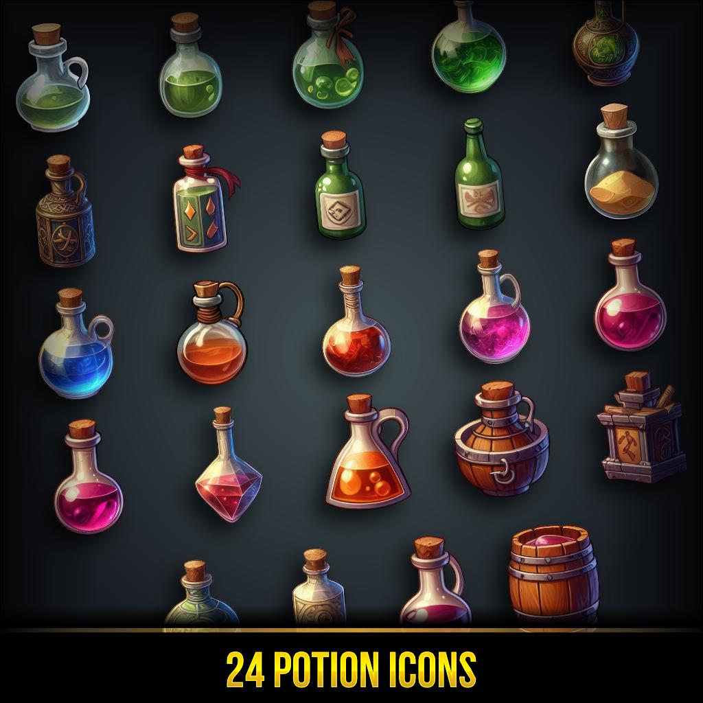 96 Fantasy RPG Inventory Icons Pack | 512px | PNG Files - Etsy