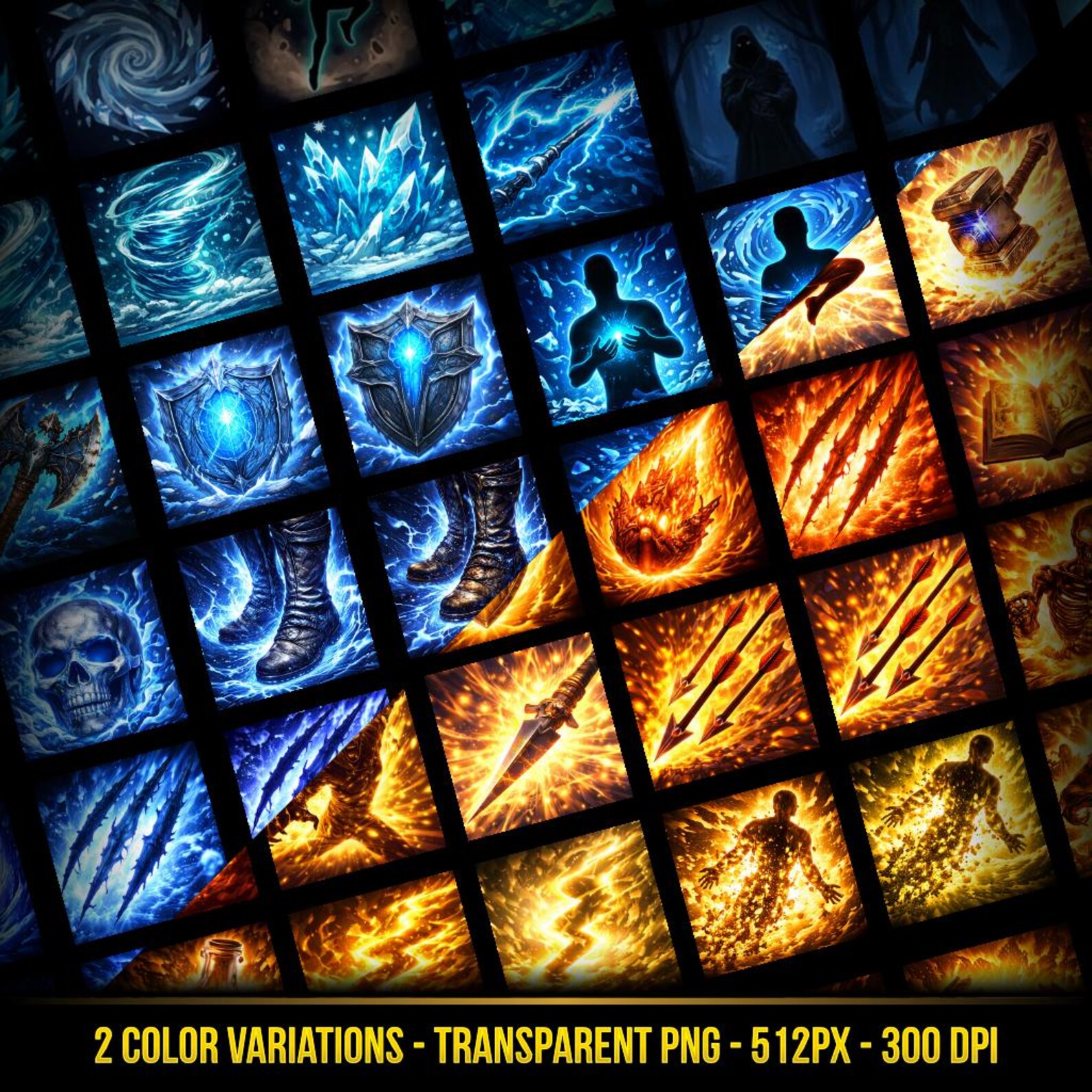 150+ Fantasy RPG Skill and Ability Icon Pack 3 | 512px | 300dpi | PNG ...