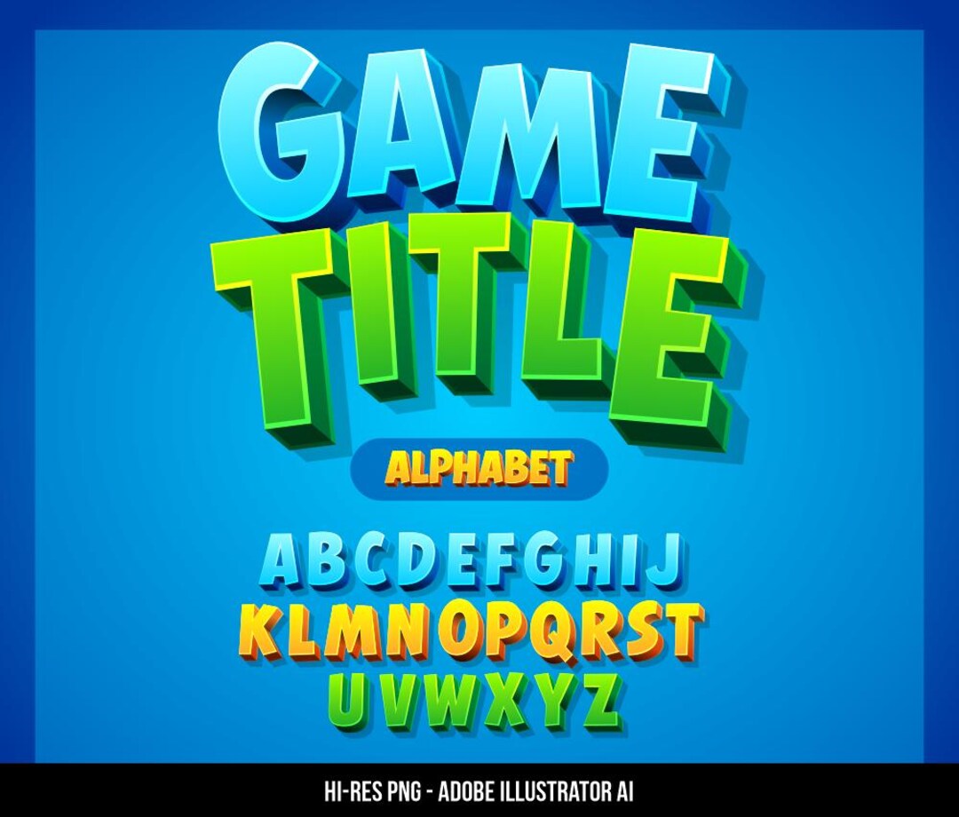 3D Colorful Video Game Alphabet Letter - Transparent PNG - Vector - Etsy
