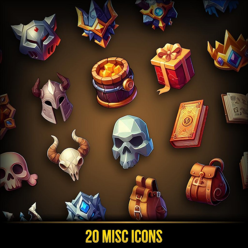 200 Fantasy RPG Game Icon Pack Vol. 2 | 512px | PNG Files - Etsy