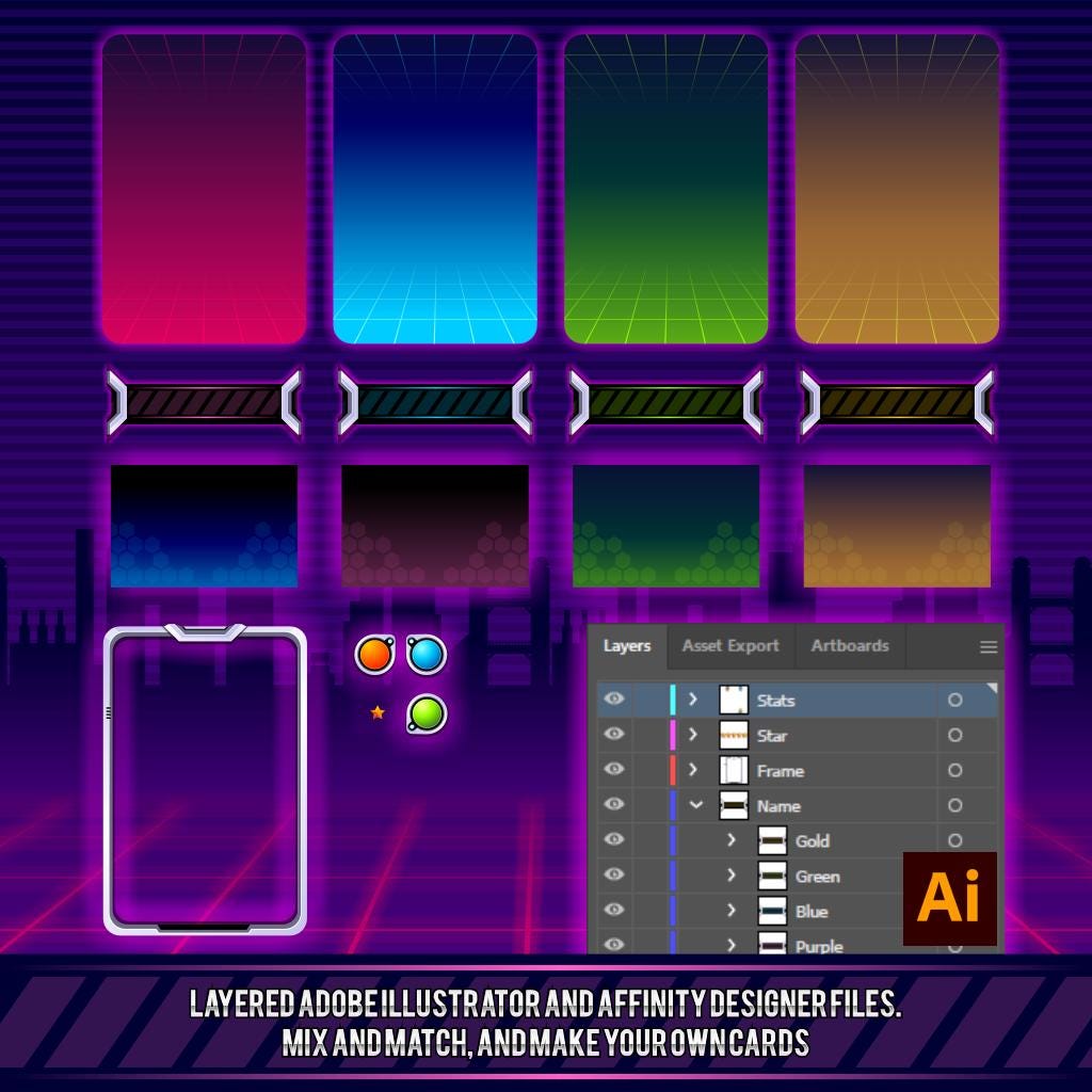 Futuristic Sci-fi TCG Card Template | Dnd Trading Card Design | Vector ...