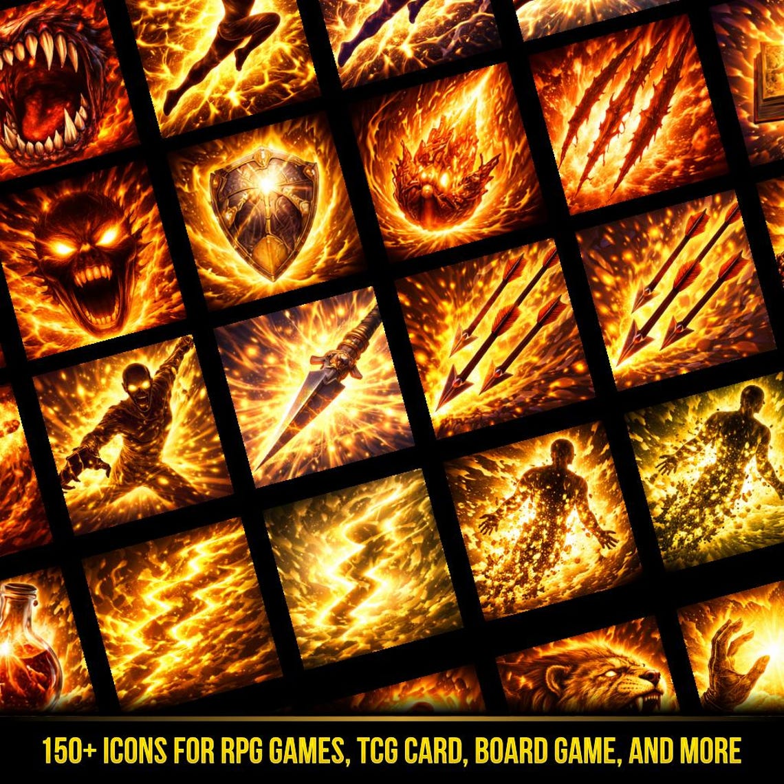 150+ Fantasy RPG Skill and Ability Icon Pack 3 | 512px | 300dpi | PNG ...