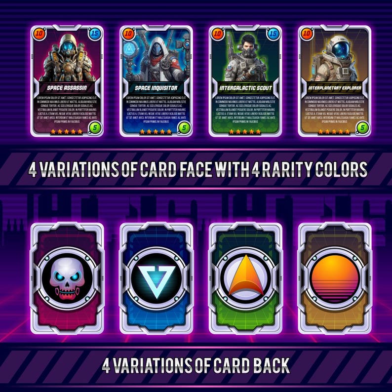 Futuristic Sci-fi TCG Card Template | Dnd Trading Card Design | Vector ...