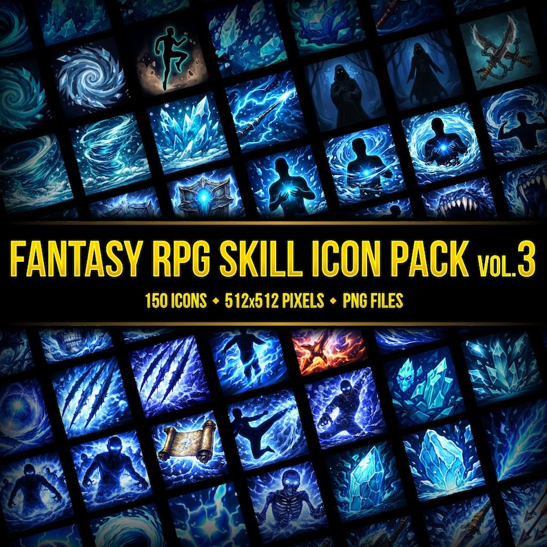 150+ Fantasy RPG Skill and Ability Icon Pack 3 | 512px | 300dpi | PNG ...