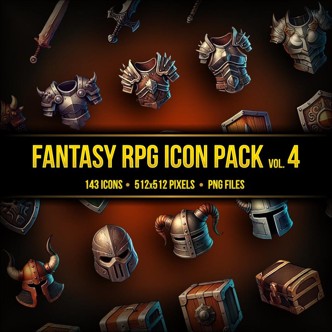 143 Fantasy RPG Game Inventory Pack Vol. 4 | 512px | PNG Files - Etsy