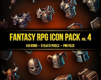 143 Fantasy RPG Game Inventory Pack Vol. 4 | 512px | PNG Files - Etsy
