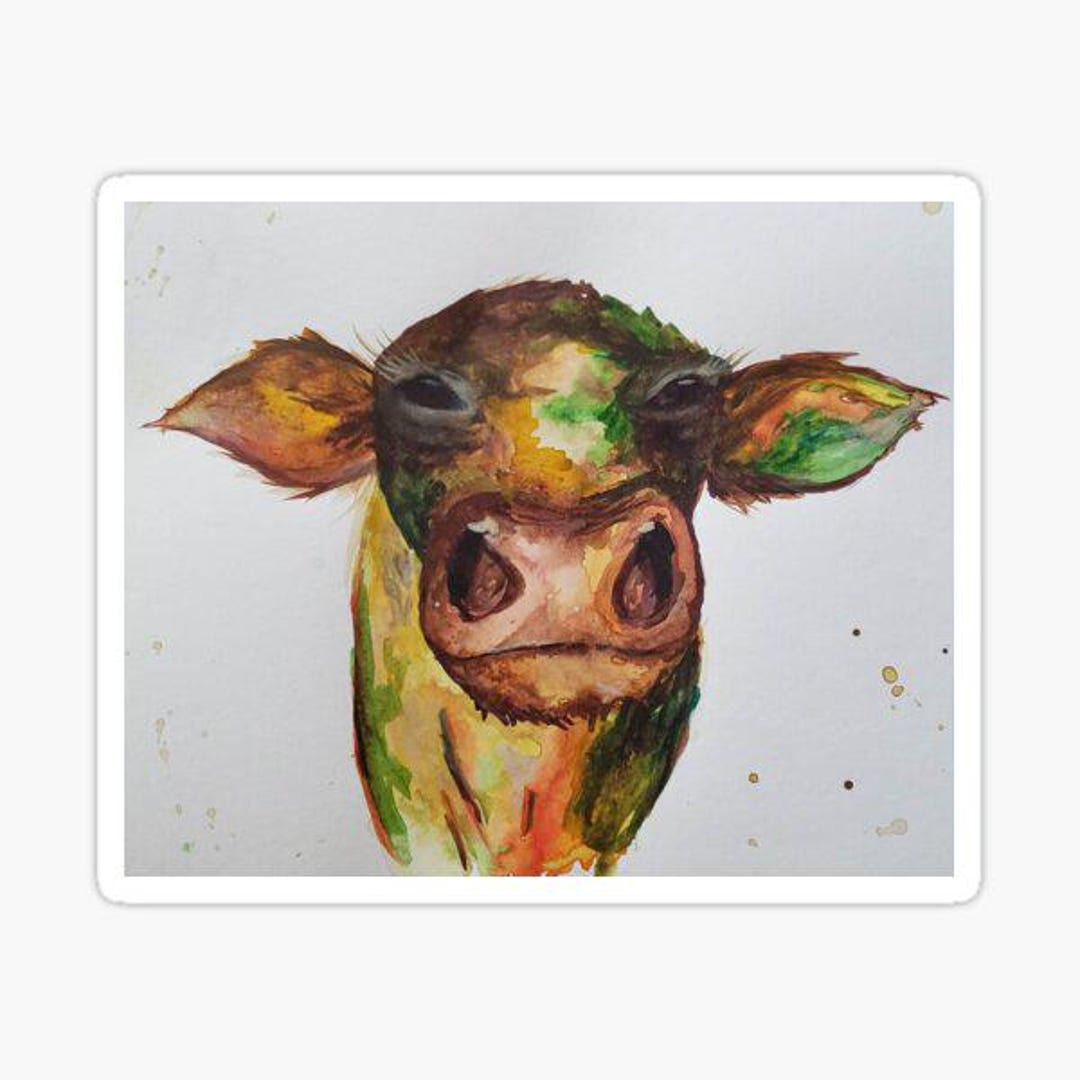 Happy Cow Sticker - Etsy