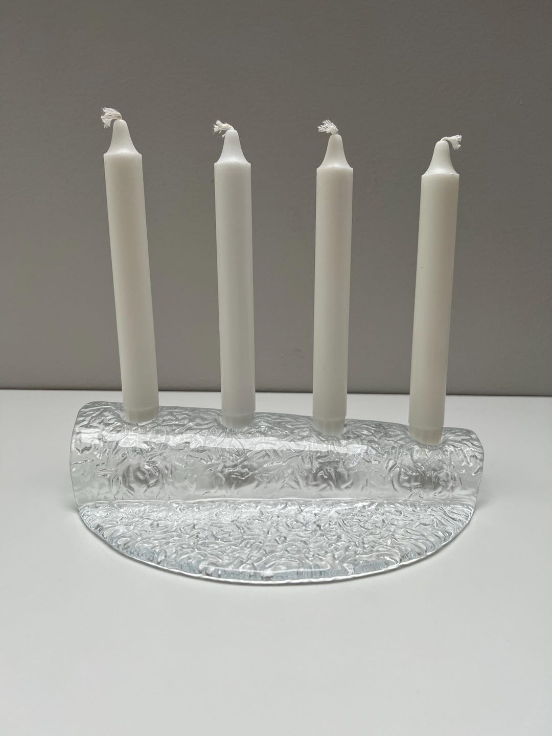 Muurla Finland Glass Advent Candle Holder – Textured Clear Glass ...