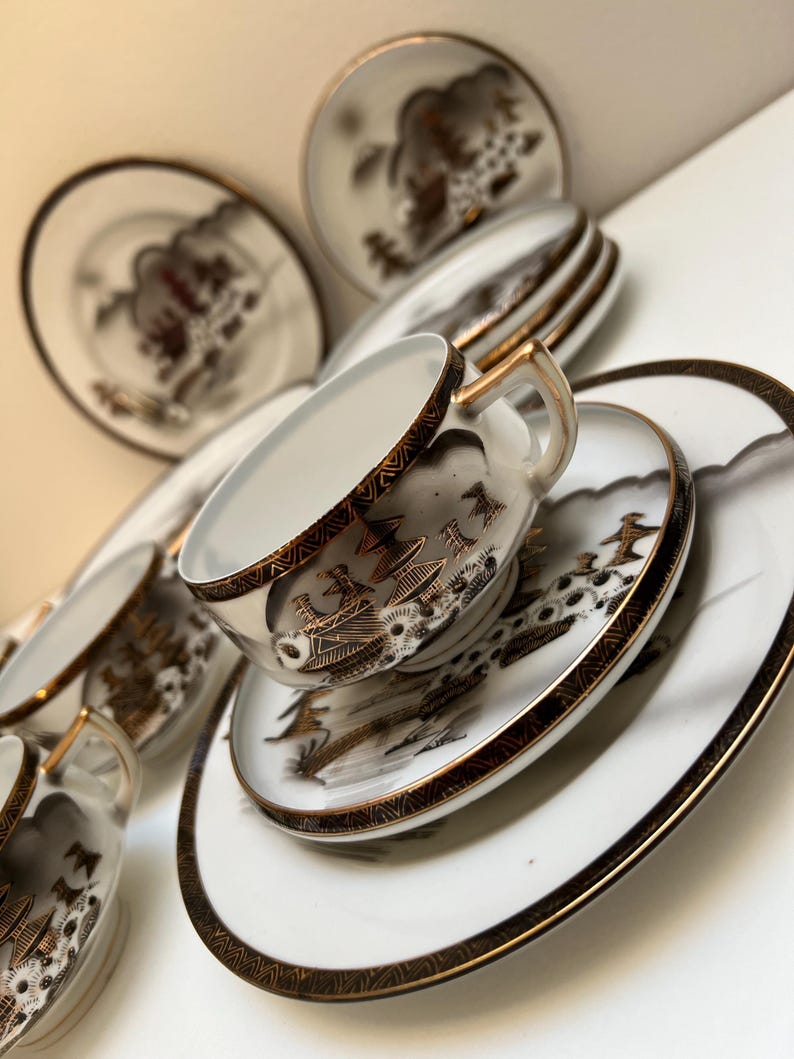 Rare Hayasi Kutani Fine China Tea Set - Etsy
