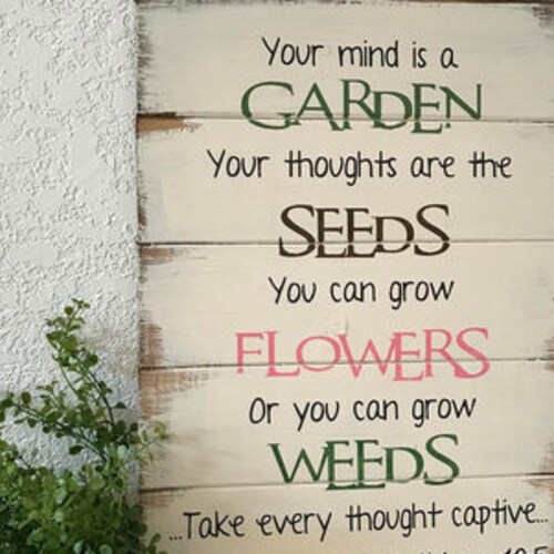 Inspirational STENCIL your Mind is a Garden... - Etsy
