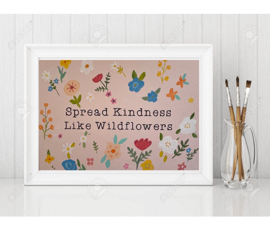 Spread Kindness Like Wildflowers Quality Print Bible Verse - Etsy