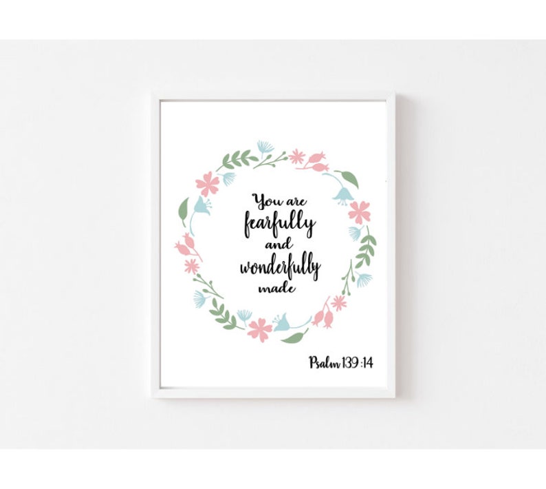 You Are Fearfully and Wonderfully Made Nursery Print | Etsy