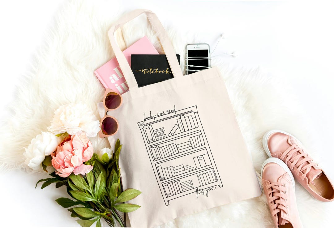Reading Log Canvas Tote Bag, Book Lover Gift - Etsy