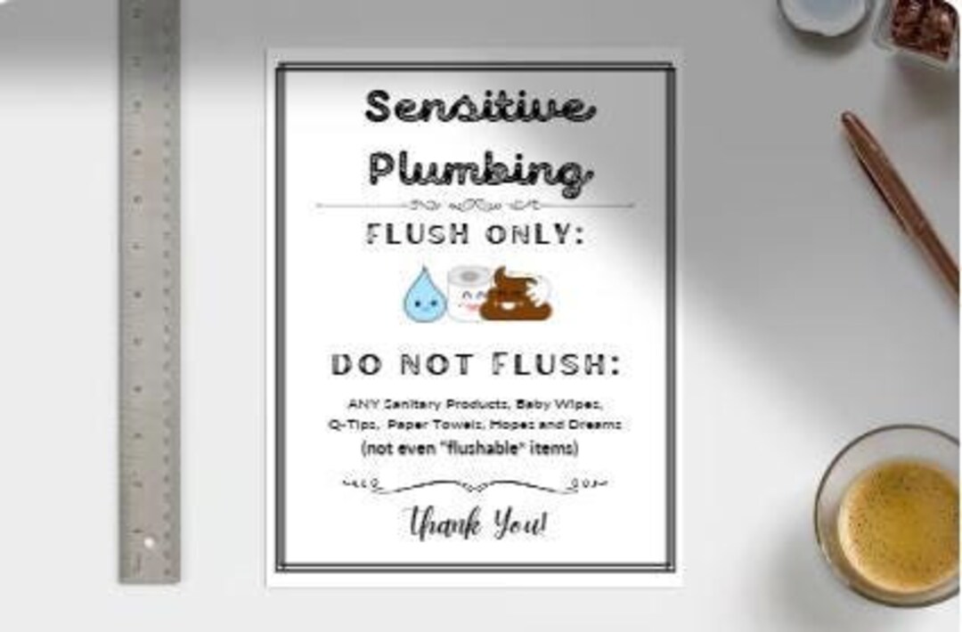 Sensitive Plumbing Sign - Etsy