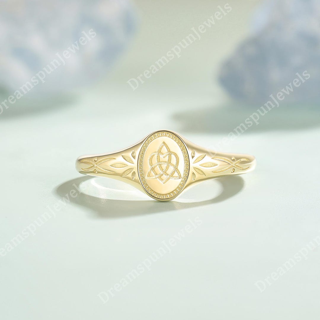 Unique Signet Ring Engagement Ring Celtic Jewelry for Women ...