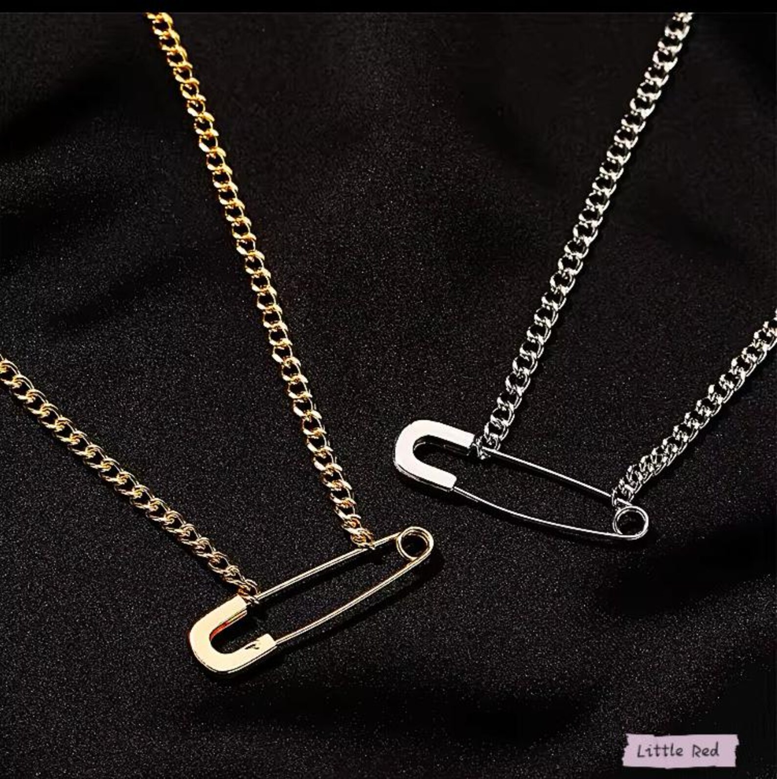 Silver Color Creative Safety Pin Chokers Necklace for Women Personality ...