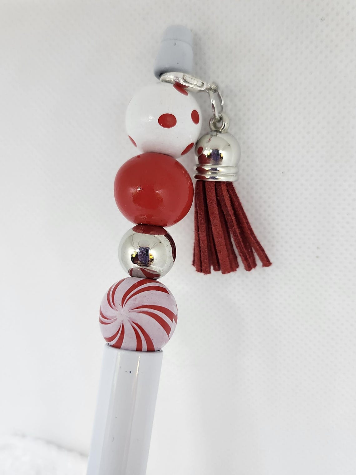 Red and White Holiday Christmas Theme Beaded Pen Kit Set of 3 - Etsy