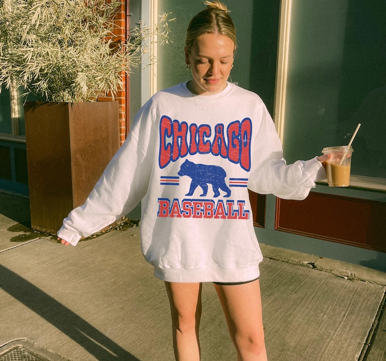 Vintage Chicago Baseball Crewneck Sweatshirt: Retro Game Day Style - Etsy